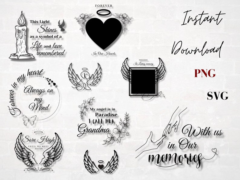 Memory Sympathy Sign SVG, Bundle, Memory Sympathy Sign, in Loving ...