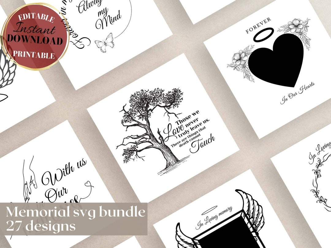 Memory Sympathy Sign SVG, Bundle, Memory Sympathy Sign, in Loving ...