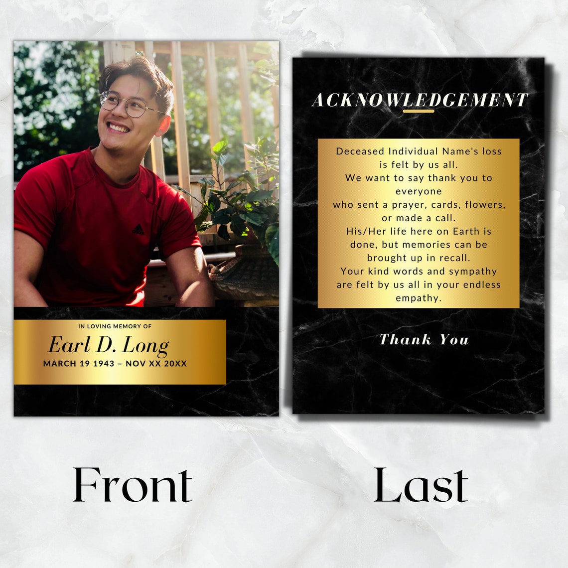 3 Sizes Bi-fold Tri-fold Single Gold Funeral Program - Etsy