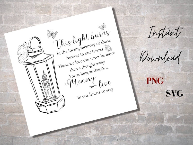 Memory Sympathy Sign SVG, in Loving Memory Lantern, Memory Sympathy ...