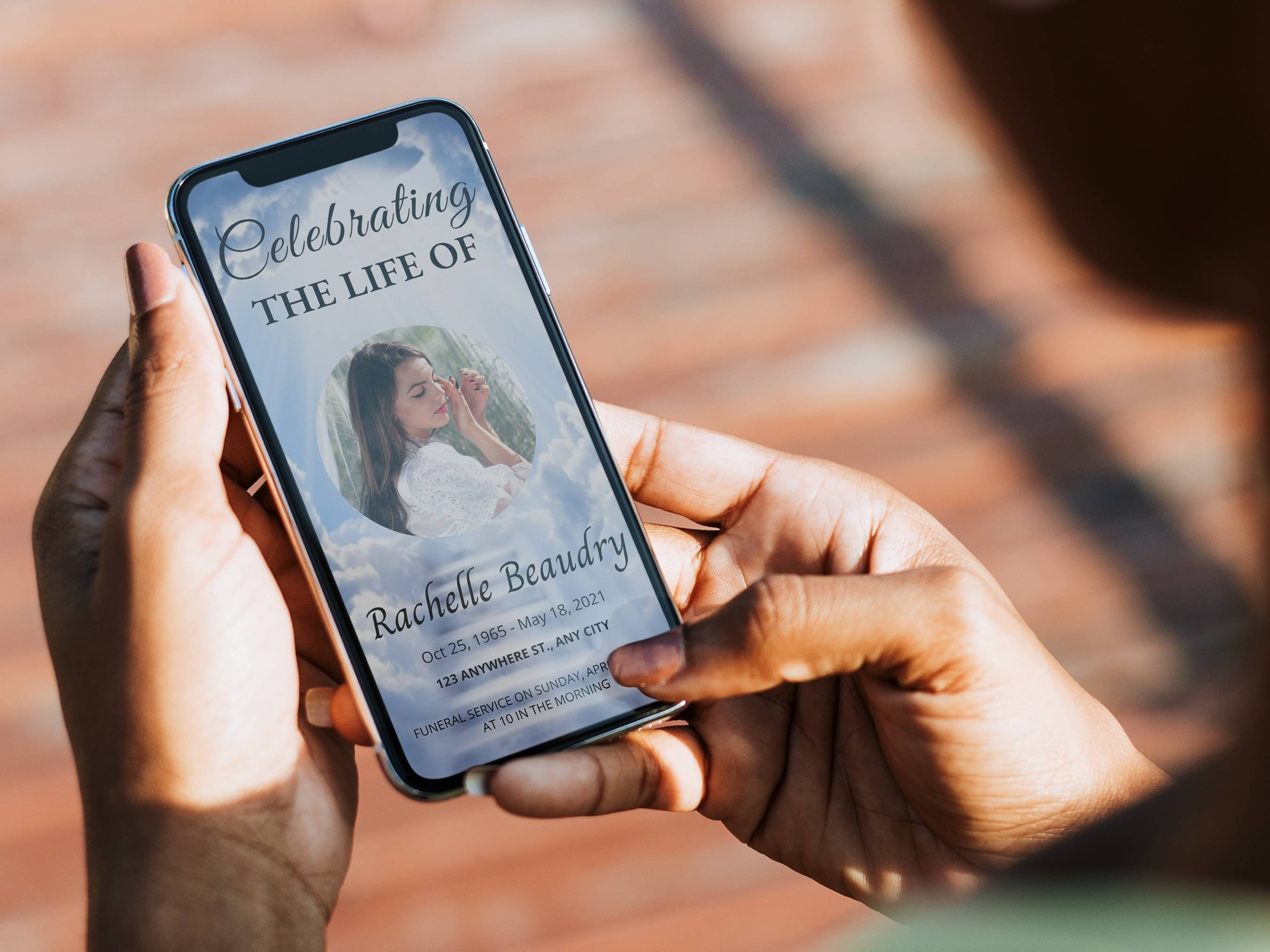 Digital Funeral Invitation, Digital Funeral Invite, Electronic Funeral ...