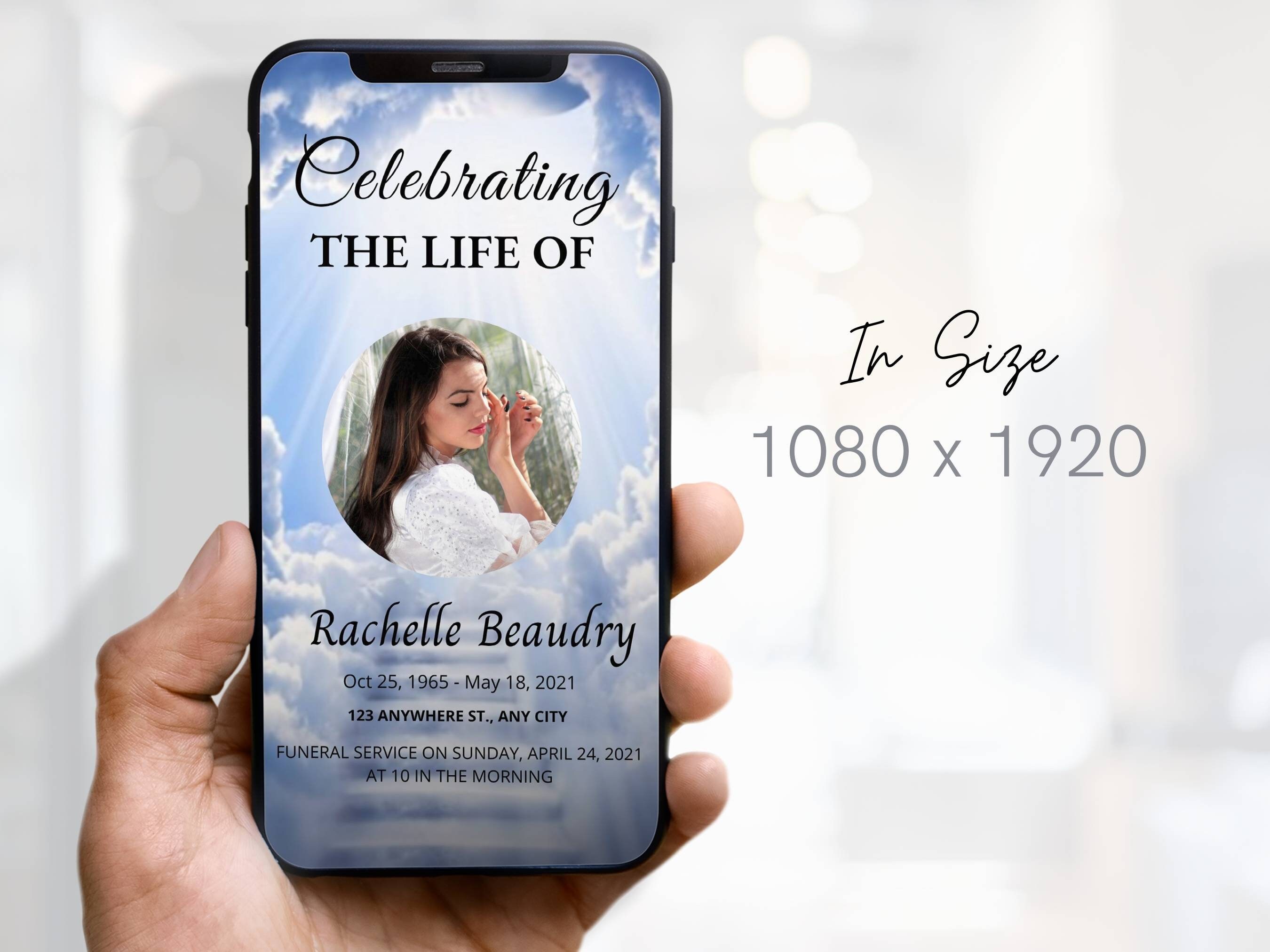 Digital Funeral Invitation, Digital Funeral Invite, Electronic Funeral ...