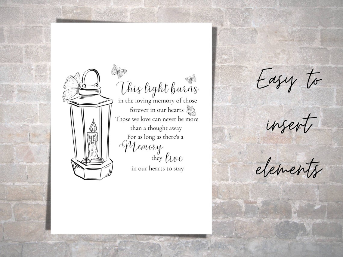 Memory Sympathy Sign SVG, in Loving Memory Lantern, Memory Sympathy ...