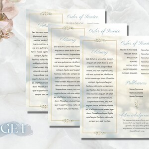 2 Page Funeral Program Template, 8.5x11 Obituary Template Canva ...