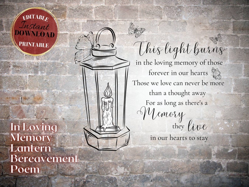Memory Sympathy Sign SVG, in Loving Memory Lantern, Memory Sympathy ...