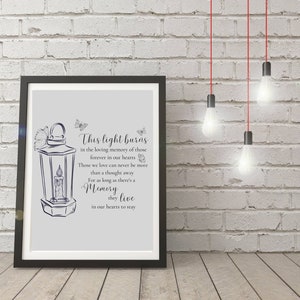 Memory Sympathy Sign SVG, in Loving Memory Lantern, Memory Sympathy ...