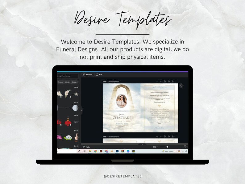 2 Page Funeral Program Template, 8.5x11 Obituary Template Canva ...