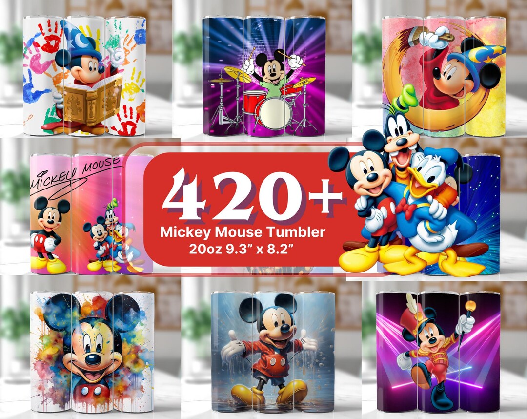 420+ Mickey Mouse Tumbler Wrap Bundle, 20 Oz Mickey Sublimation Designs ...