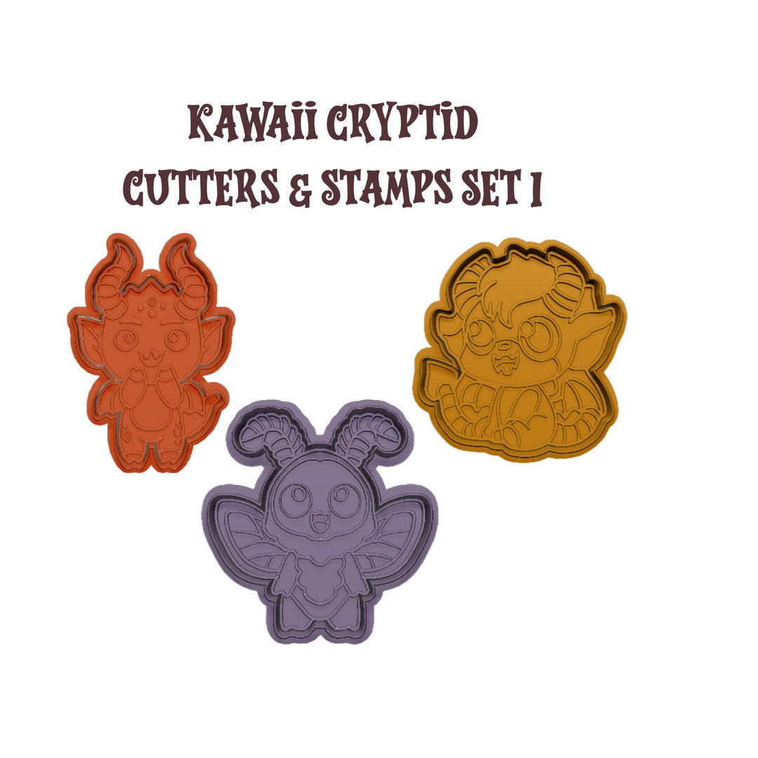 Set of 3 Kawaii Cryptids Dover Demon, Jersey Devil Mothman Cookie ...