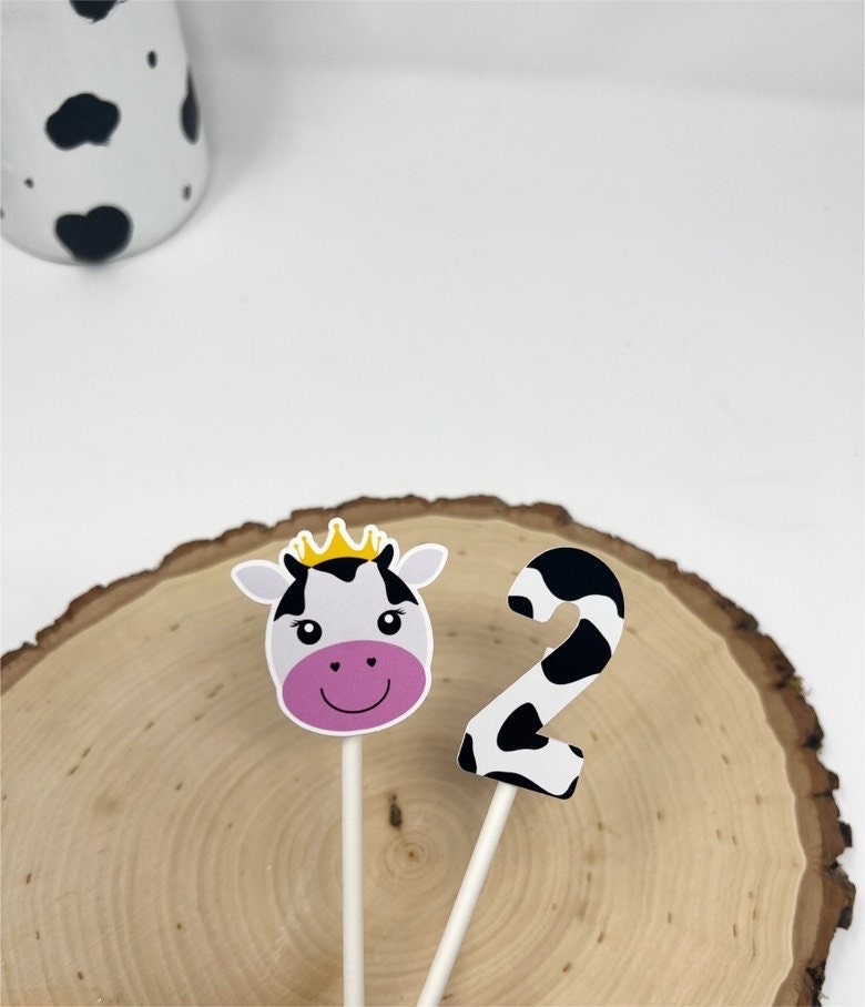 Custom Cow Cupcake Toppers First Birthday Cow Cake Topper - Etsy