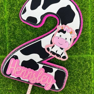 Custom Cow Cake Topper - First Birthday Cow Cake Topper - Holy Cow I’m ...