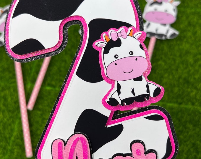 Custom Cow Cake Topper First Birthday Cow Cake Topper Holy Cow Im One ...