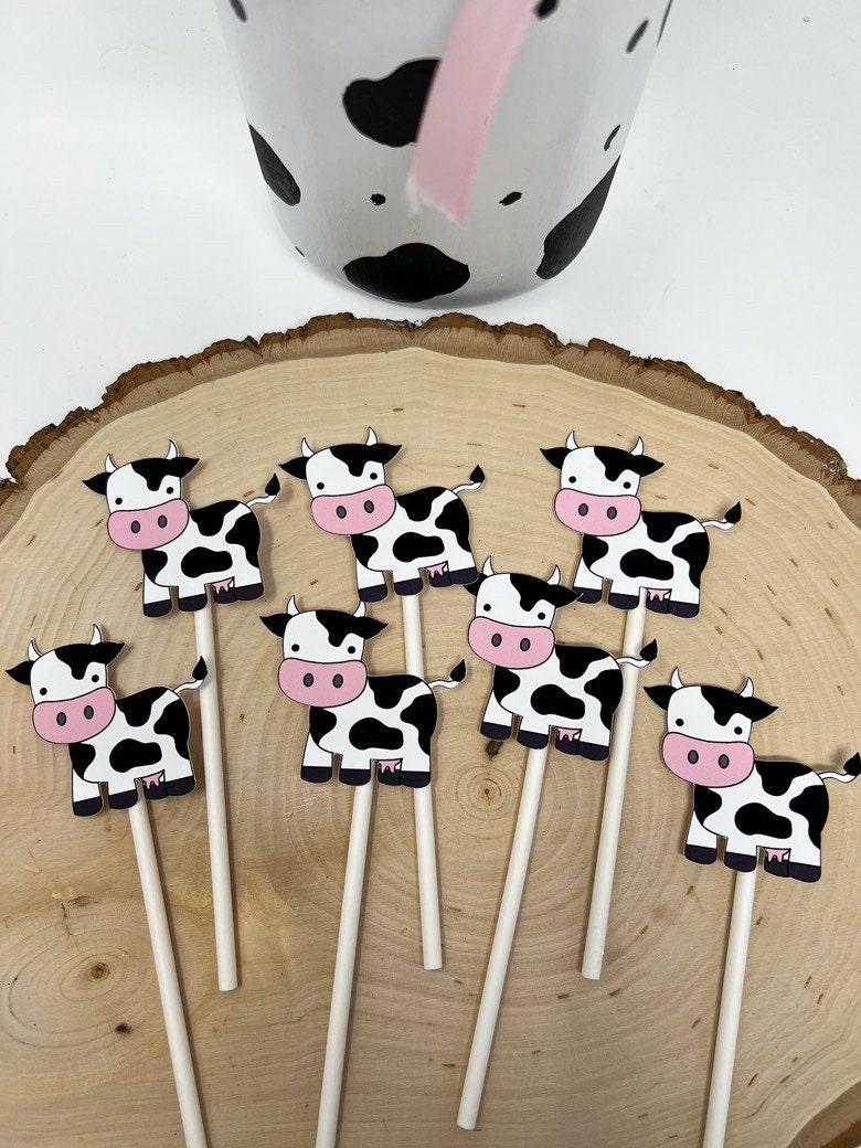 Custom Cow Cupcake Toppers First Birthday Cow Cake Topper - Etsy