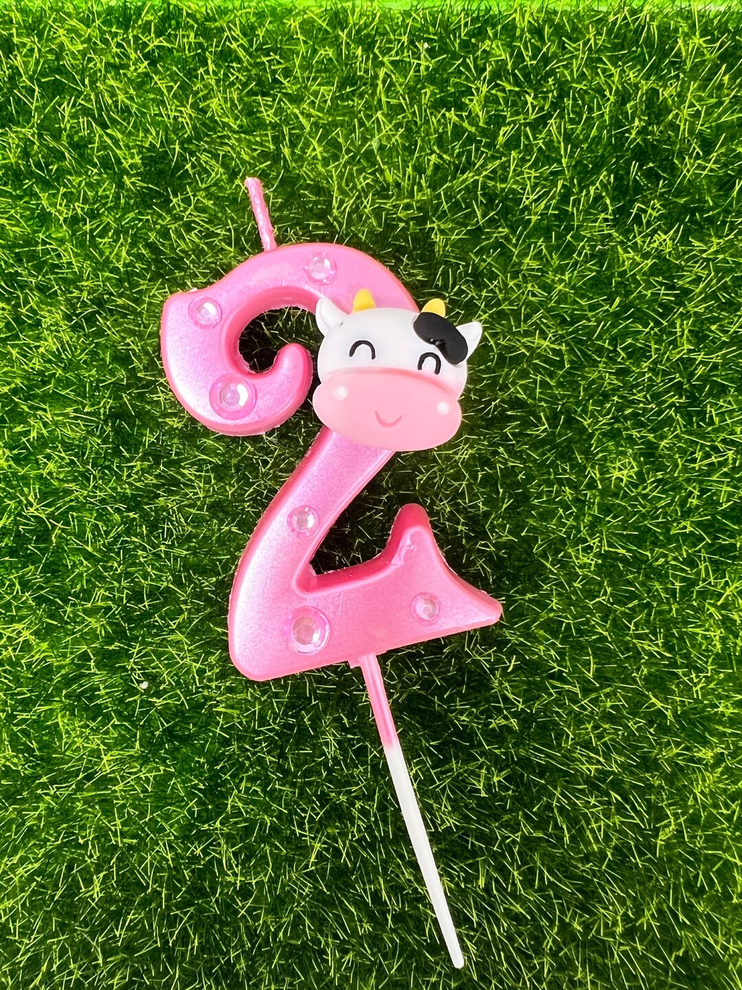 Custom Cow Candle - First Birthday Cow Party Supplies - Farm Animal Cow ...