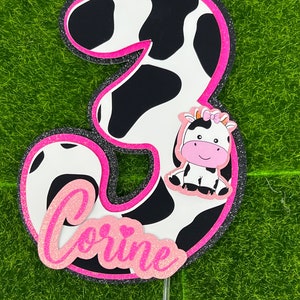 Custom Cow Cake Topper - First Birthday Cow Cake Topper - Holy Cow I’m ...