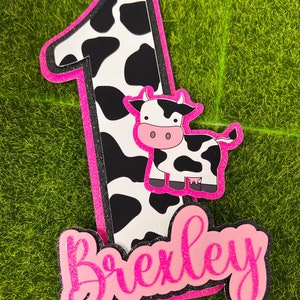 Custom Cow Cake Topper - First Birthday Cow Cake Topper - Holy Cow I’m ...