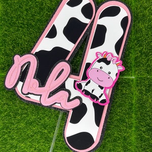 Custom Cow Cake Topper - First Birthday Cow Cake Topper - Holy Cow I’m ...
