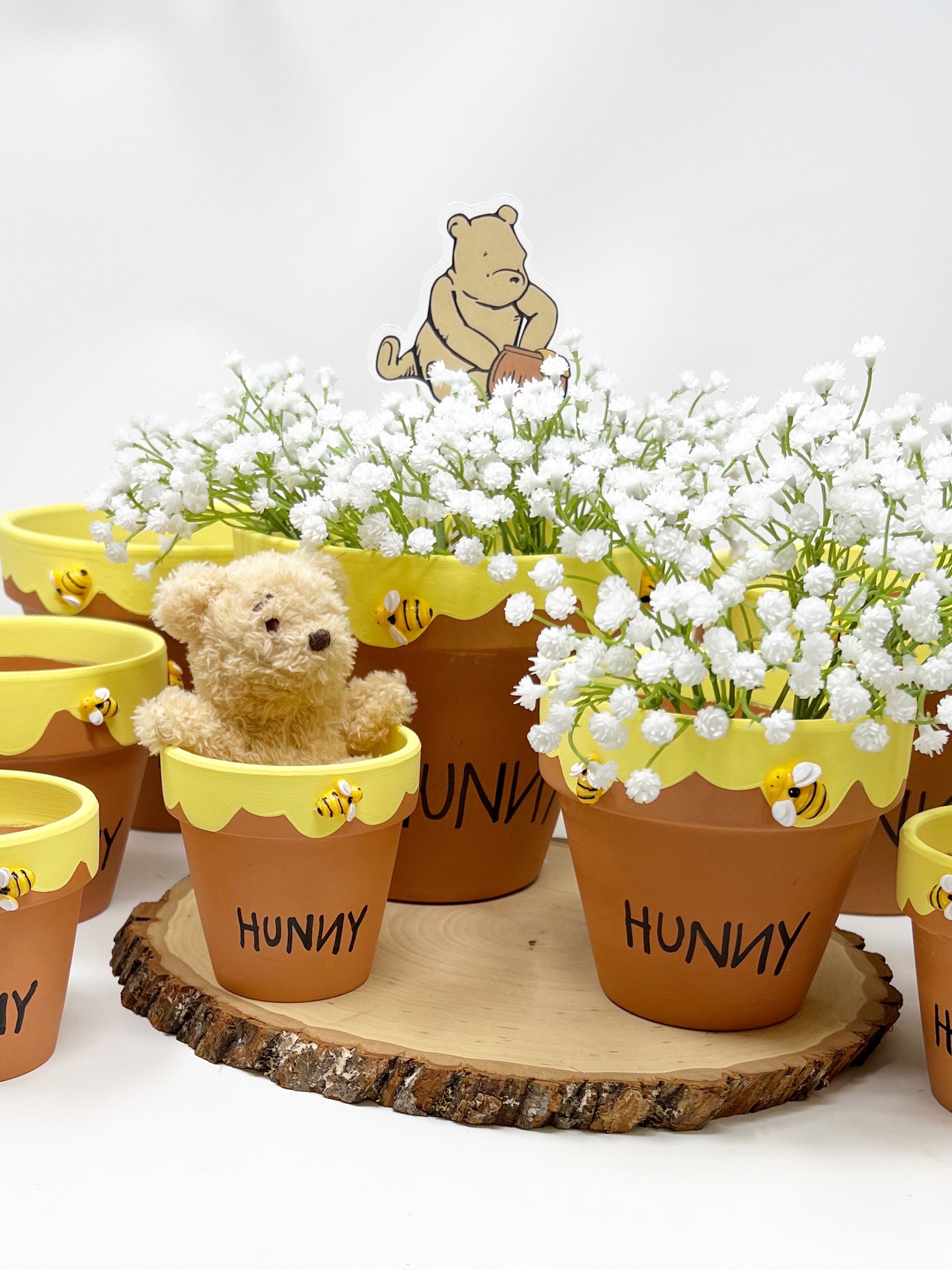 Winnie the Pooh Terra Cotta Hunny Pots Centerpieces - Hunny Pot Party ...