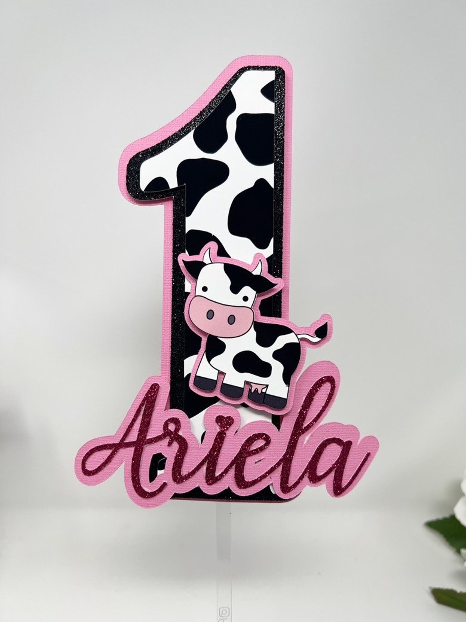 Custom Cow Cake Topper First Birthday Cow Cake Topper Holy - Etsy