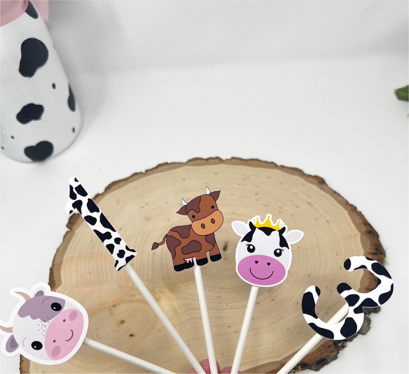 Custom Cow Cupcake Toppers First Birthday Cow Cake Topper - Etsy