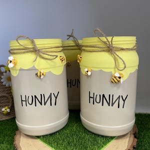 Honey Pot Plastic Mason Jar Set Centerpiece, Hunny Pot Decor, Hunny Pot ...