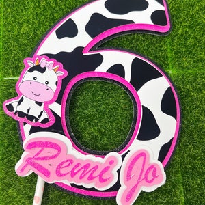 Custom Cow Cake Topper - First Birthday Cow Cake Topper - Holy Cow I’m ...