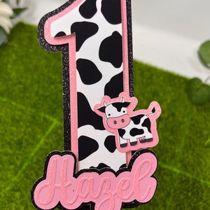 Custom Cow Cake Topper - First Birthday Cow Cake Topper - Holy Cow I’m ...