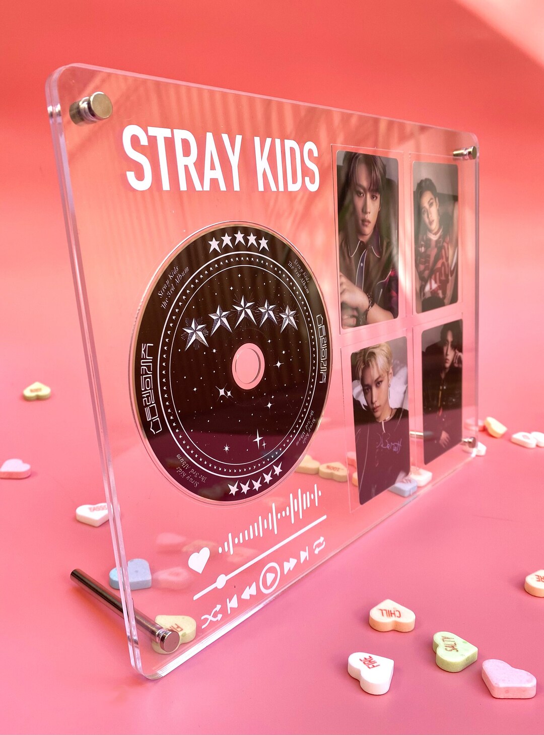 Custom KPOP CD Acrylic Display Stand With 4 Photocard Slots - Etsy