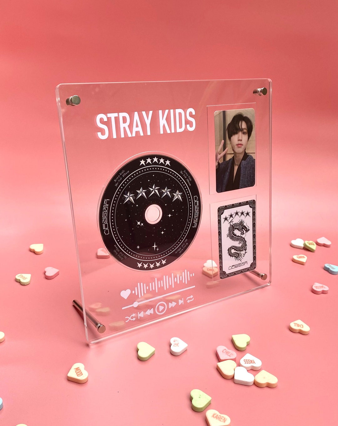 Custom KPOP CD Acrylic Display Stand With 2 Photocard Slots - Etsy