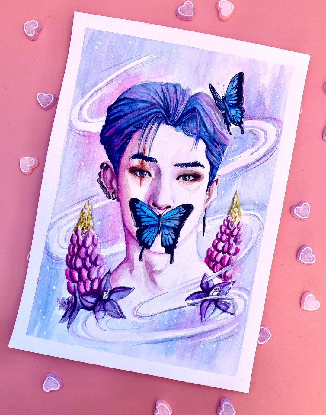 Bang Chan (stray Kids) Watercolour A4 Abstract Painting - ORIGINAL - Etsy