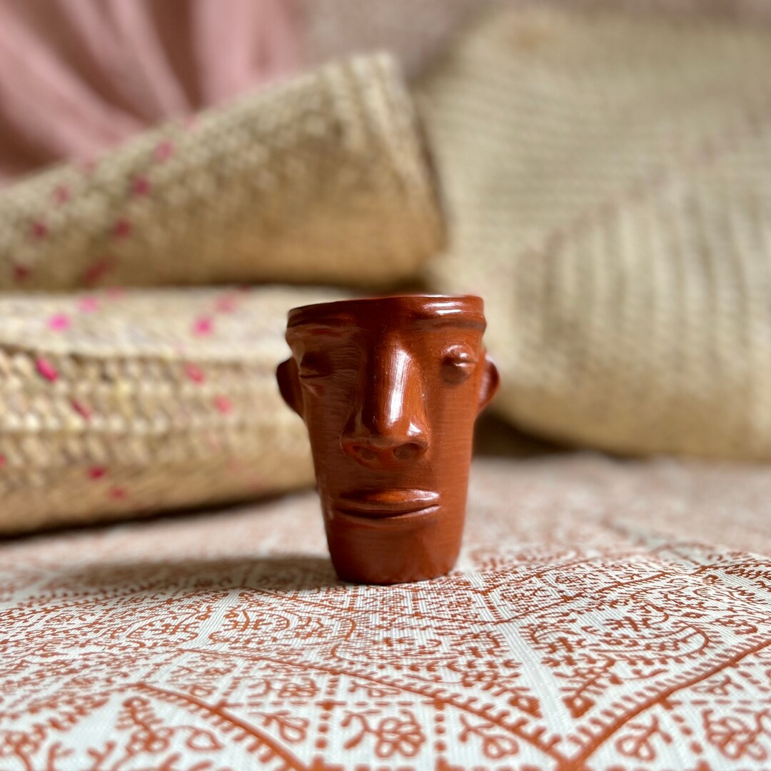 Barro Rojo Small Face Drinking Cup / Oaxaca Red Clay Pottery - Etsy