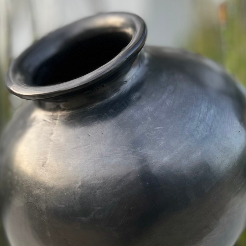 Barro Negro Cantaro Vase Unglazed Black Smoke Earthenware Burn - Etsy