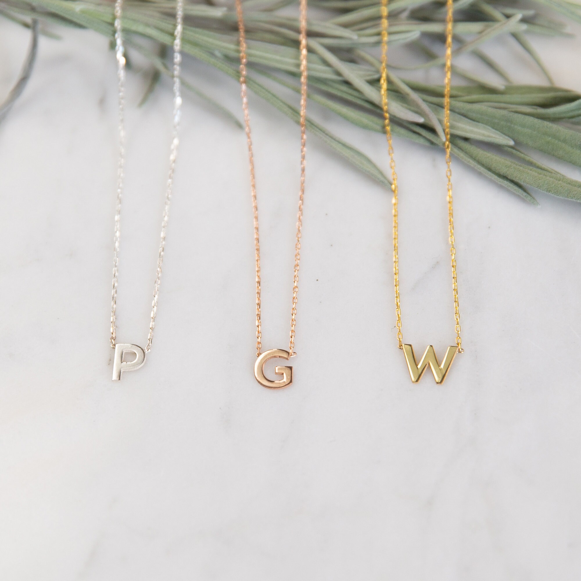 Personalized Gold Initial Necklace-dainty Letter - Etsy