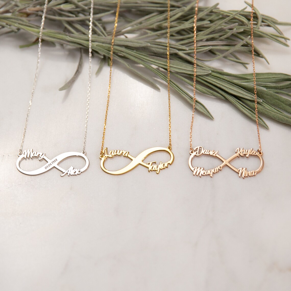 Infinity Name Necklace Personalized Infinity Necklace | Etsy