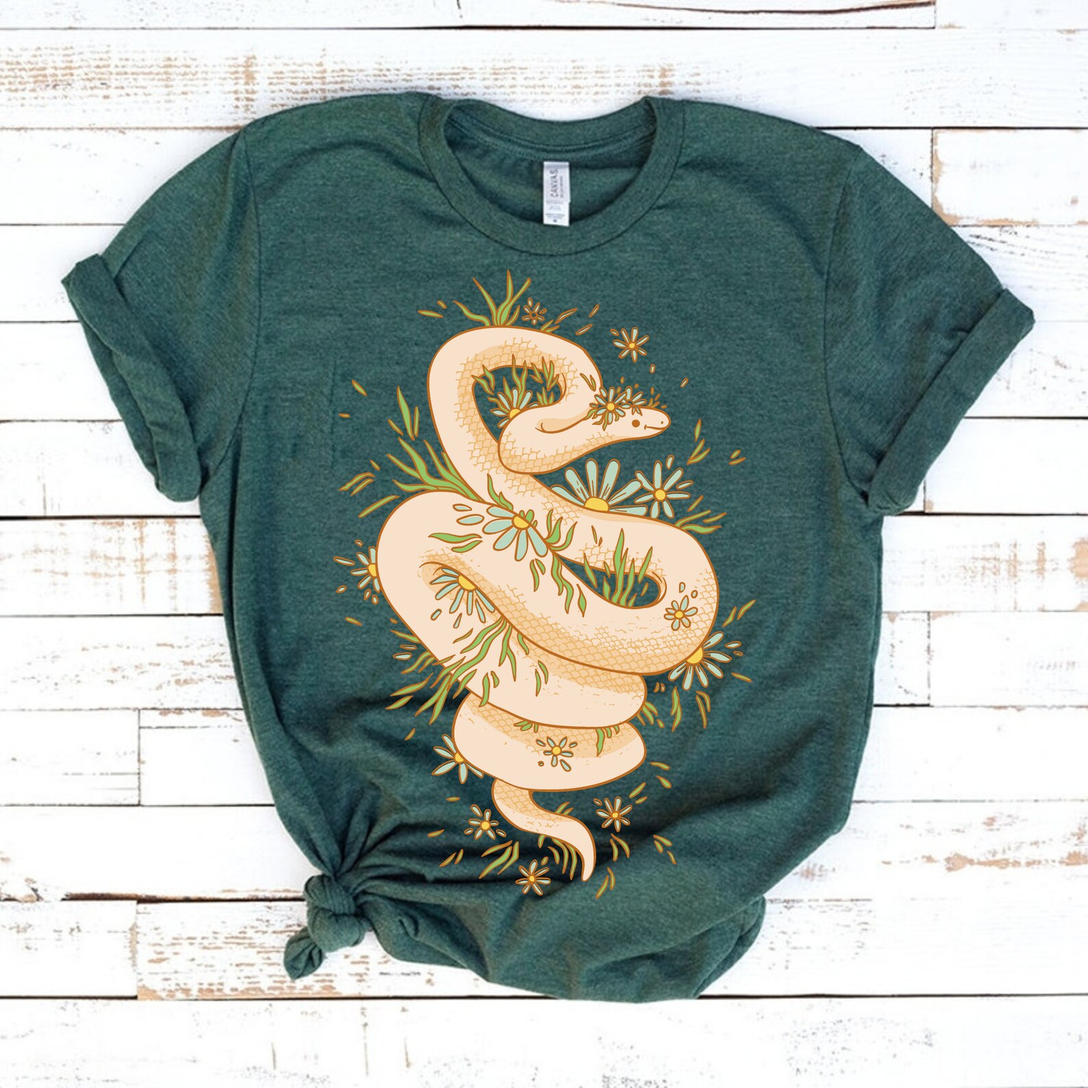 Floral Snake Shirt Snake Lover Shirt Snake Flower Shirt - Etsy