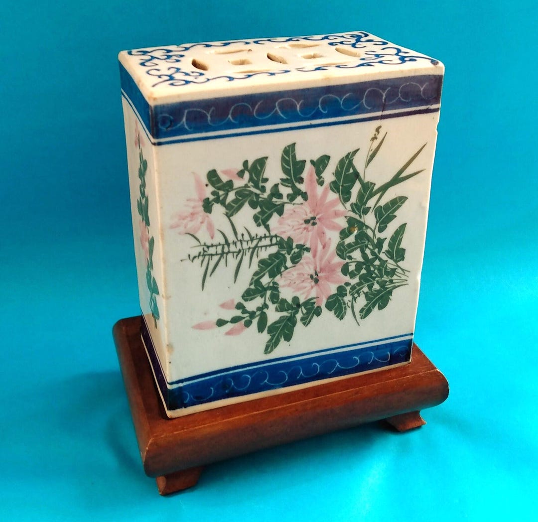 Antique Chinese Porcelain Opium Pillow With Hardwood Stand - Etsy UK
