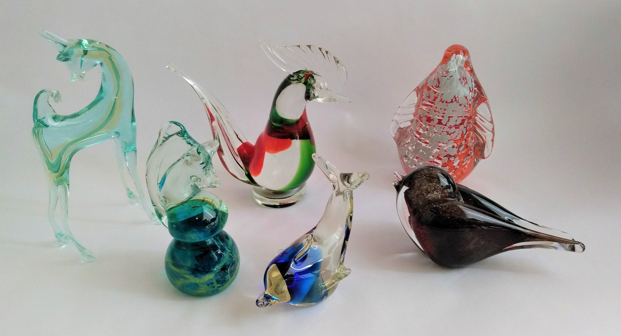 Art Glass Creatures Birds and Animals Priced Individually - Etsy