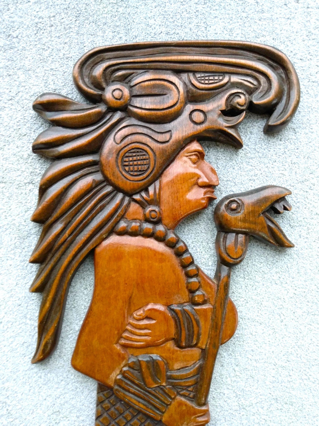 Large Honduras Wood Carving Mayan Chief 31 Inches Tall - Etsy