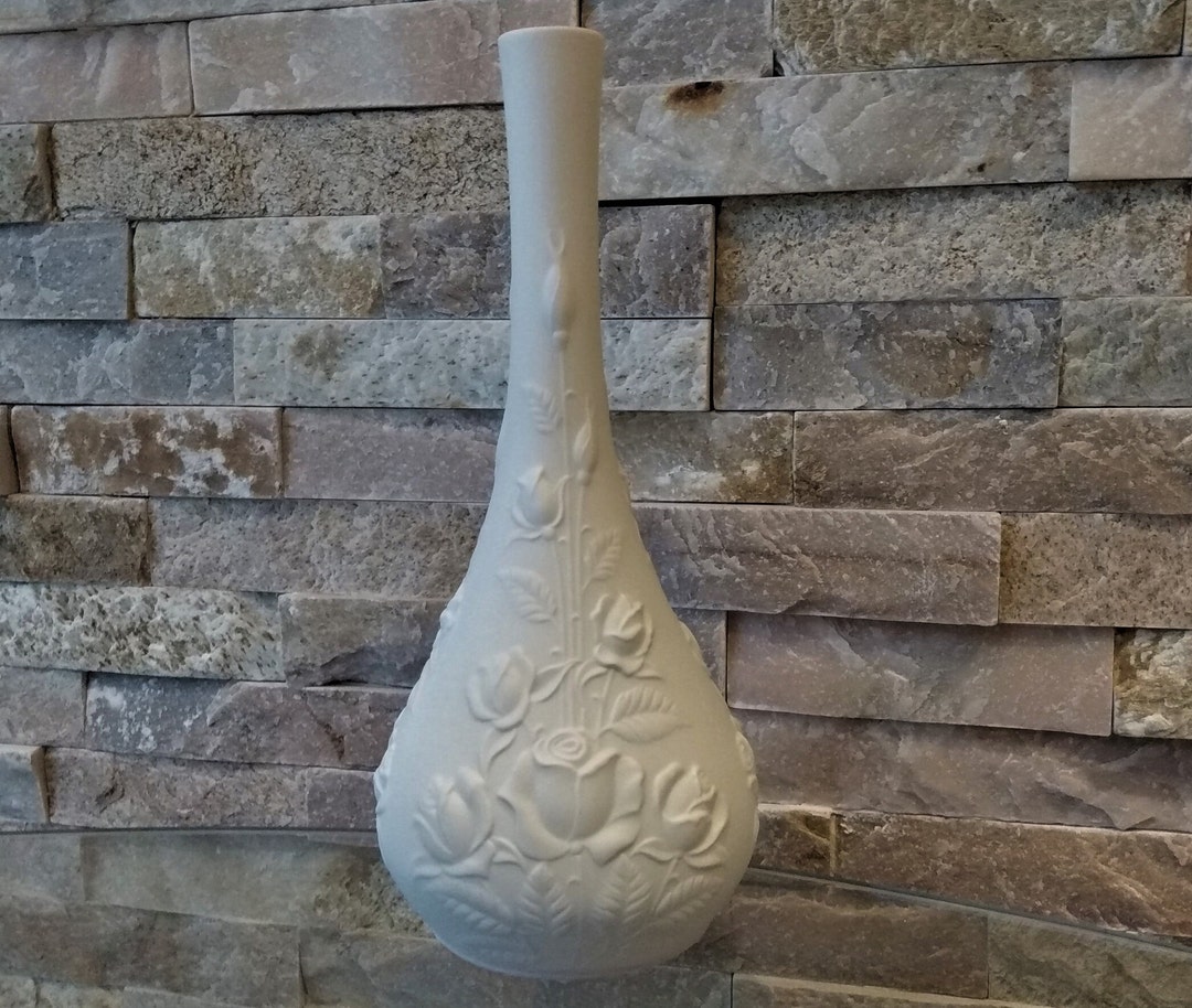 Kaiser German White Vase Rose Pattern - Etsy