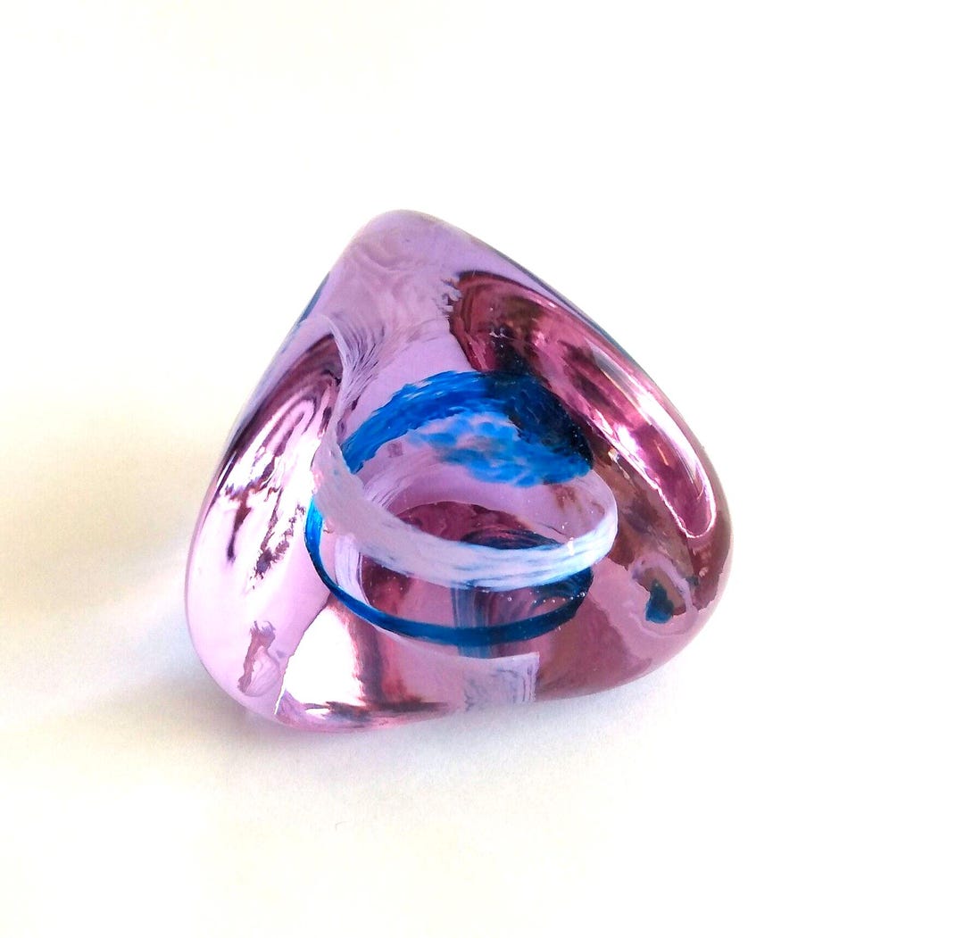 Caithness Glass Paperweight Pebble Medium Size Lilac Blue and White 7 ...
