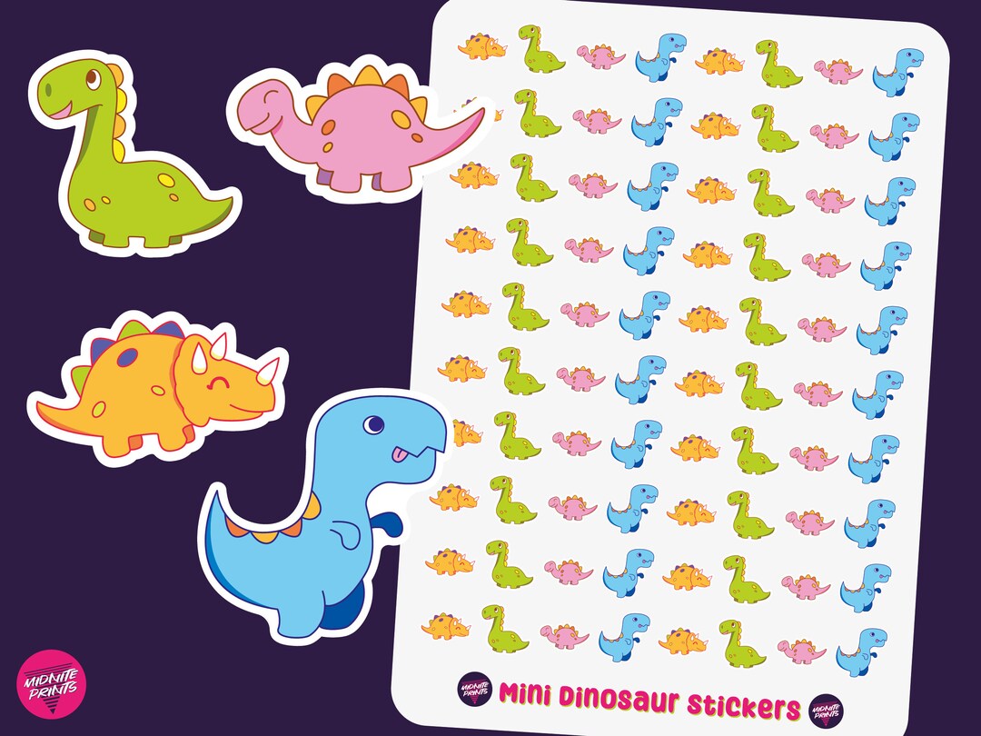80 Mini Cute Dinosaur Stickers Planner Labels - Etsy