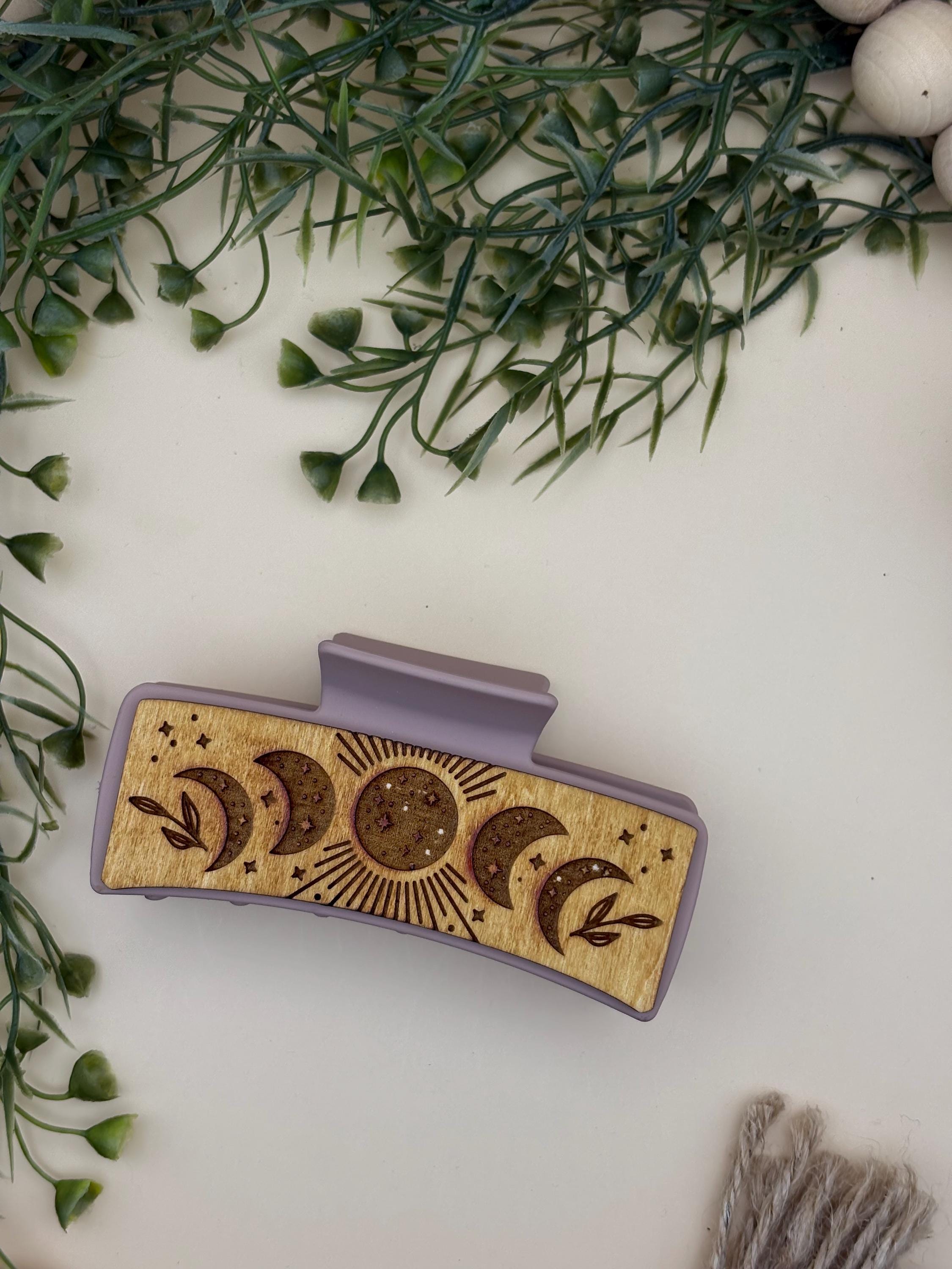 Moon Phases Claw Clip: Celestial Boho Hair Accessory - Etsy