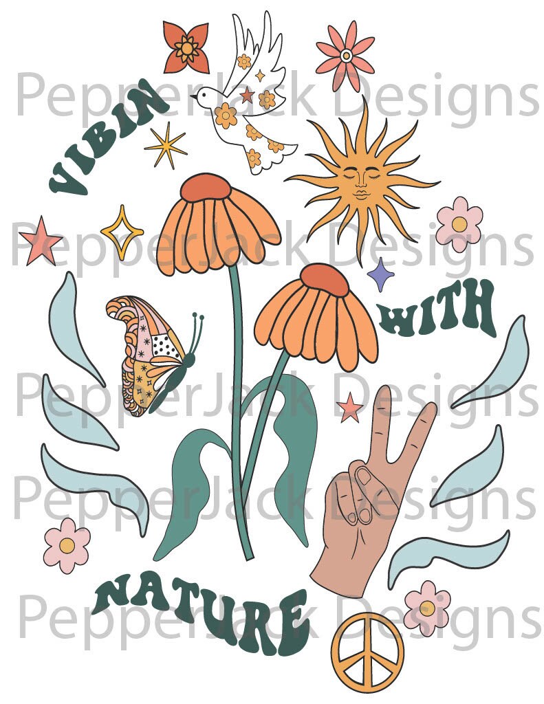 Vibin With Nature High Res PNG Instant Download - Etsy