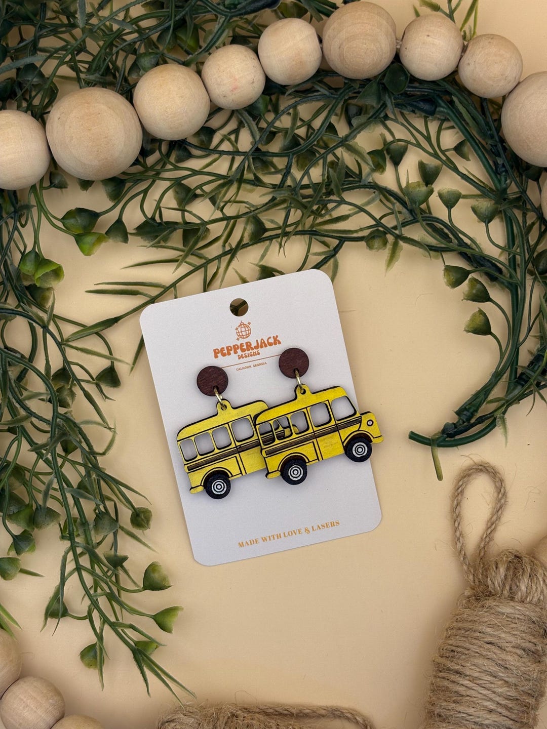 Laser-cut Wood School Bus Earrings: Teacher Appreciation Gift - Etsy