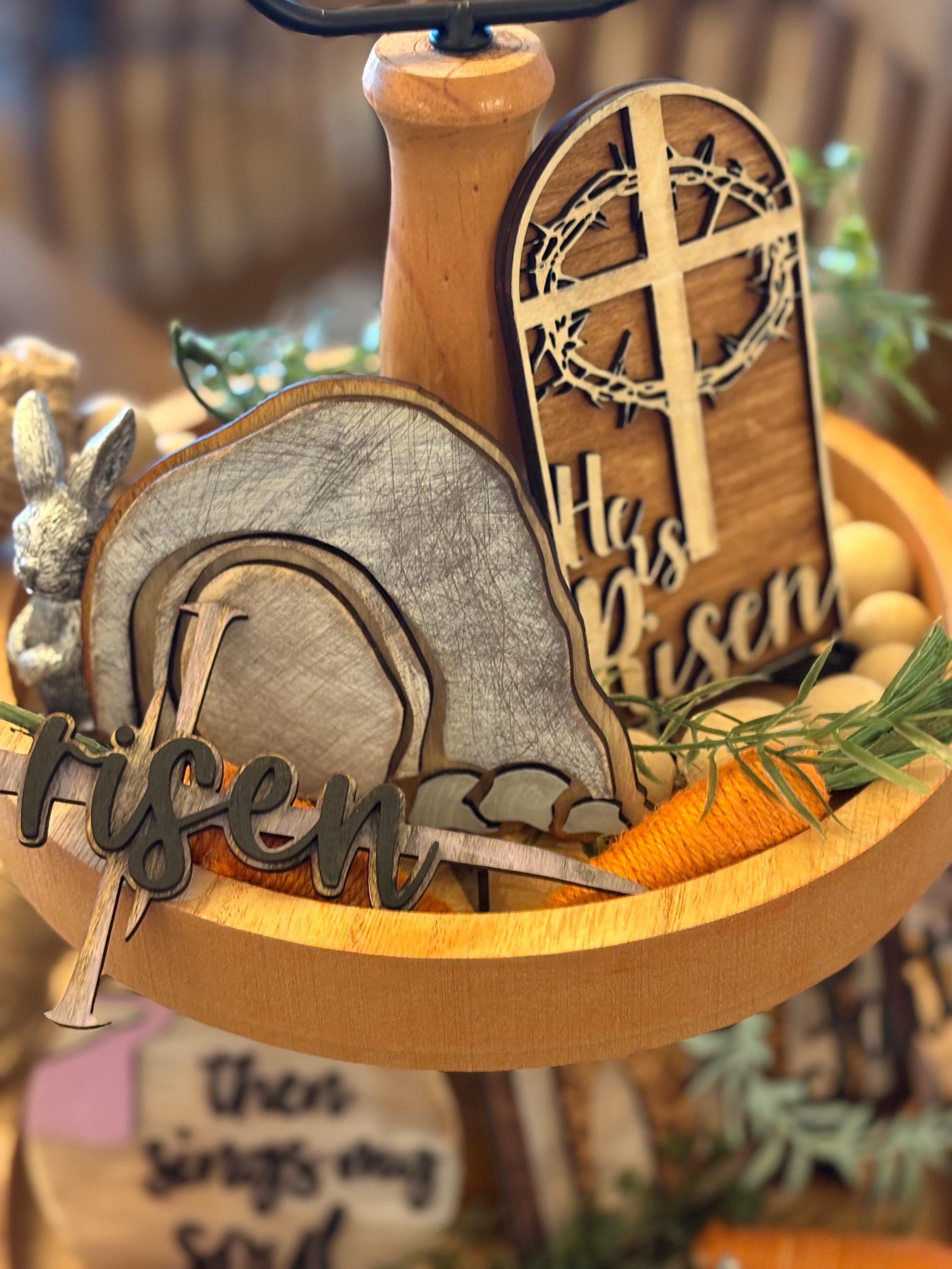 He is Risen - Tiered Tray Decor Set of 6 Pieces - Etsy