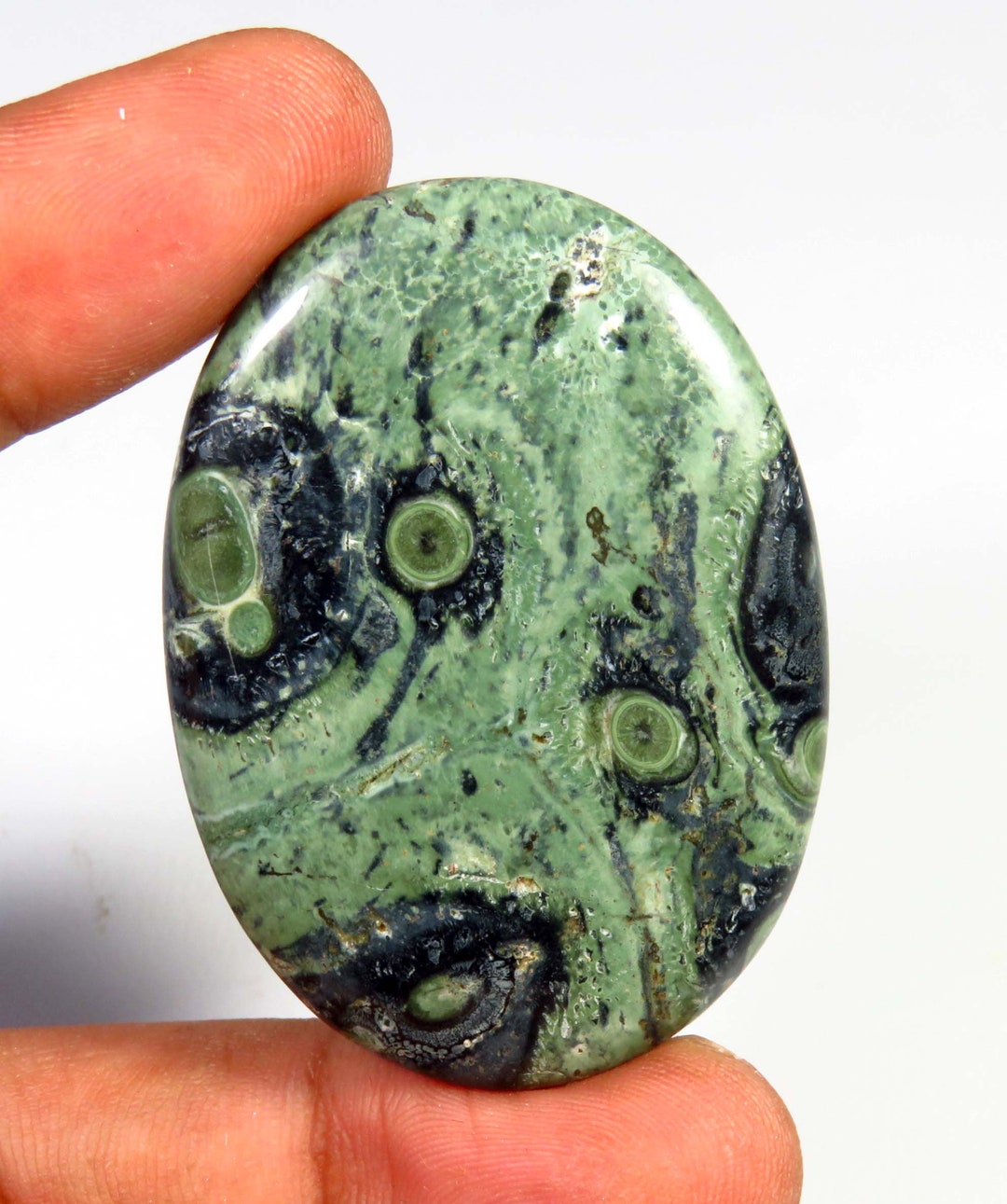 Handmade Green Kambaba Star Galaxy Jasper Cabochon, 65 Cts, Natural ...