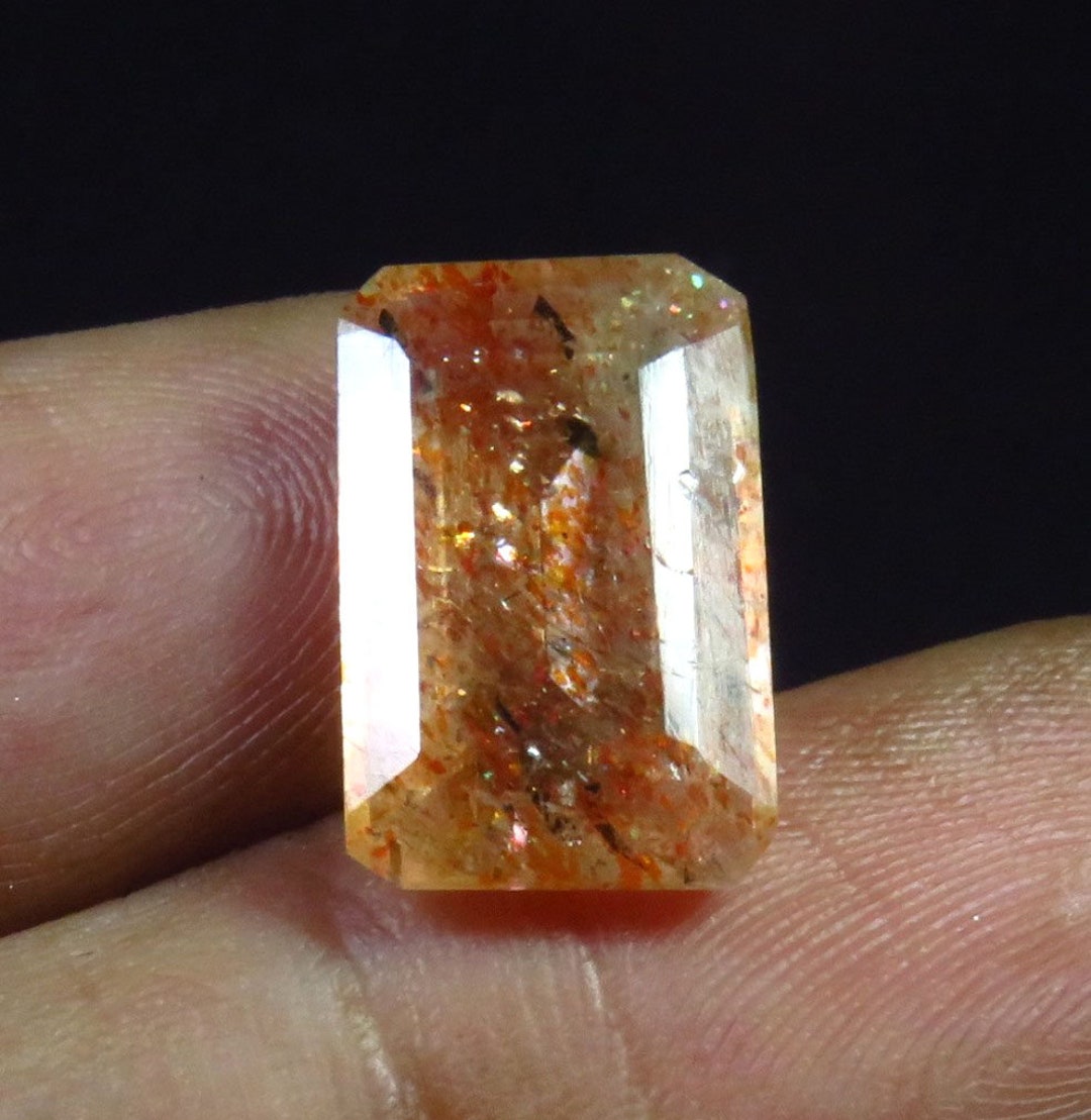 Natural African Lattice Red Sparkle Sunstone, 14X9 Mm, Handmade ...