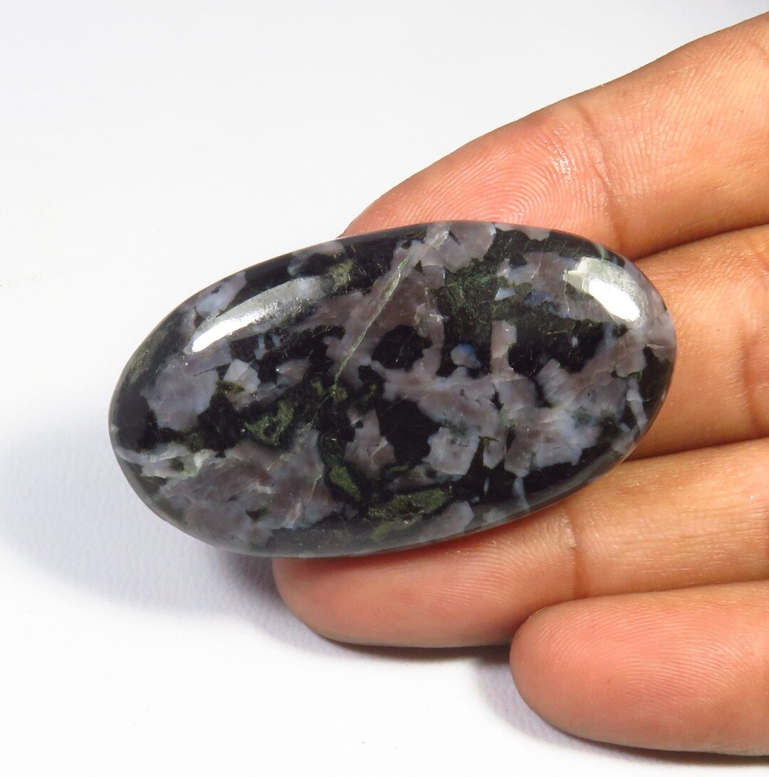 Natural Indigo Gabbro Merlinite Gems, 47x26mm, Gabbro Merlinite Jasper ...