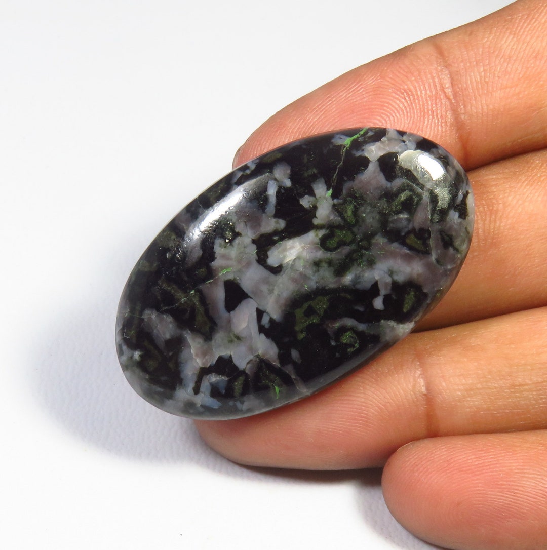 Natural Gabbro Merlinite Jasper Gemstone, 41x24 Mm, 57cts, Indigo ...