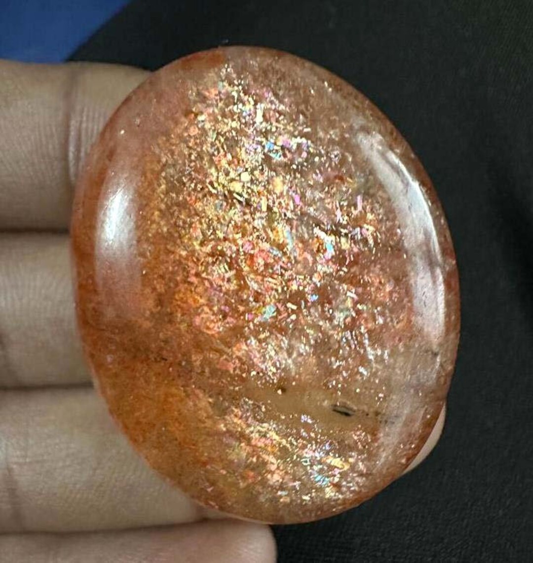 African Sparkle Confetti Sunstone Cabs, 37x29 Mm, Natural Rainbow ...